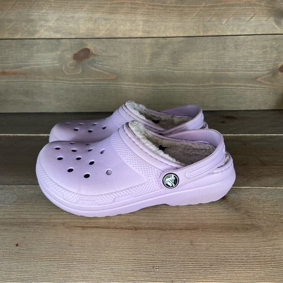 CROCS | Shoes | Crocs Classic Clogs Kids Size C3 Pink Lined Comfort ...